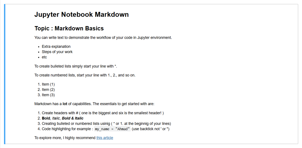 جلسه 10 (comment و markdown در جوپیتر نوت‌بوک) - آیزی‌لِرن